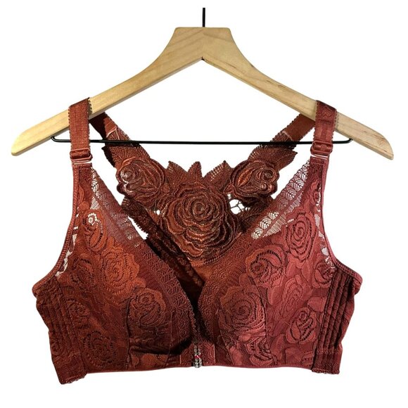 Unknown | Intimates & Sleepwear | Burnt Orange Lace Bralette Size 4 ...